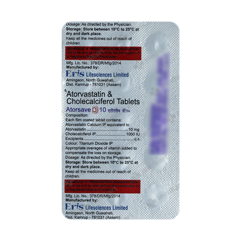 ATORSAVE D 10MG TABLET 15'S, Price, Composition & Generic Alternatives ...