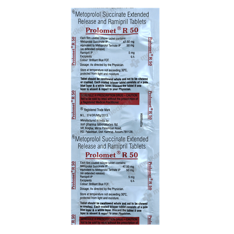 METAPROLATE SR 50MG TABLET 10'S, Price, Composition & Generic ...