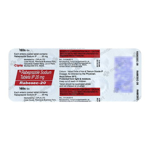 RABEZOL 20MG TABLET 10'S, Price, Composition & Generic Alternatives ...