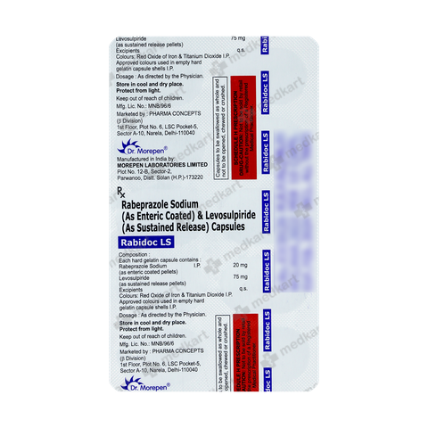 RABIDOC LS CAPSULE 10'S, Price, Composition & Generic Alternatives ...