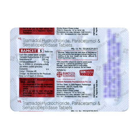 RAMCET TABLET 10'S, Price, Composition & Generic Alternatives - Medkart