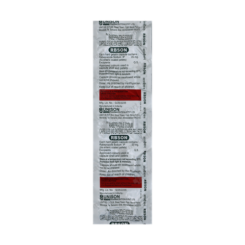 RBSON 20MG CAPSULE 10'S, Price, Composition & Generic Alternatives ...