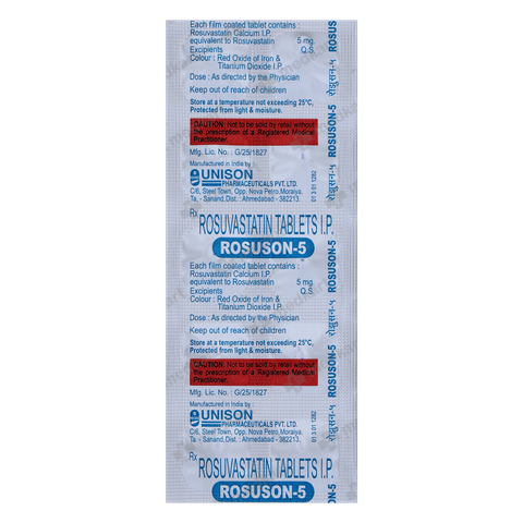 ROSUVASTATUS 5MG TABLET 10'S, Price, Composition & Generic Alternatives ...