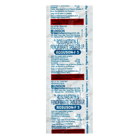 ROSUVAS F 5MG TAB 1X15, Price, Composition & Generic Alternatives - Medkart