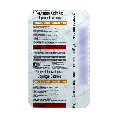 ROZUCOR GOLD 10MG CAPSULE 10'S, Price, Composition & Generic ...