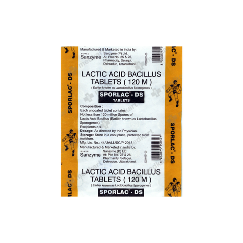 SPORLAC DS TABLET 20'S, Price, Composition & Generic Alternatives - Medkart