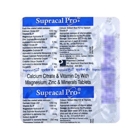 SUPRACAL PRO TABLET 15'S, Price, Composition & Generic Alternatives ...