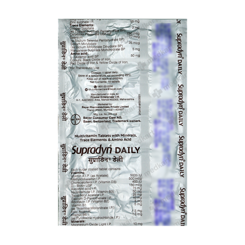 SUPRADYN DAILY TABLET 15'S, Price, Composition & Generic Alternatives ...