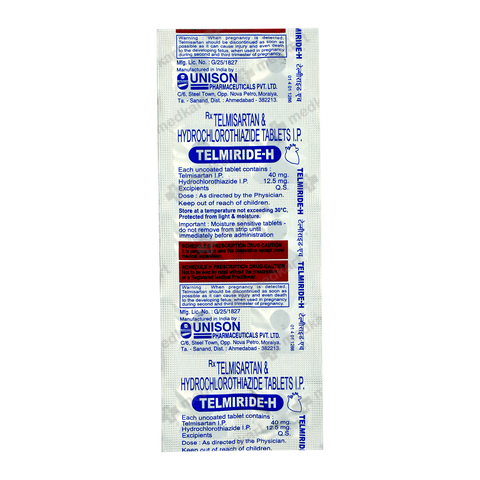 TELMIRIDE H TABLET 10'S, Price, Composition & Generic Alternatives ...