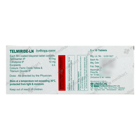 TELMIRIDE LN TABLET 10'S, Price, Composition & Generic Alternatives ...