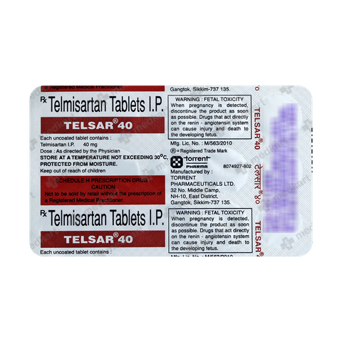 TELSAR 40MG TABLET 15'S, Price, Composition & Generic Alternatives ...