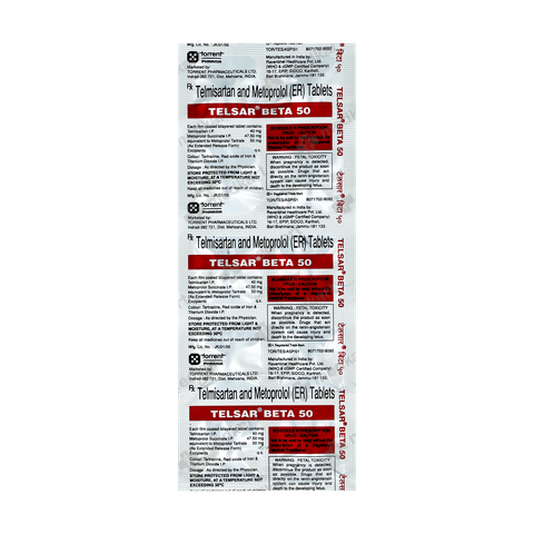 TELSAR BETA 50MG TABLET 10'S, Price, Composition & Generic Alternatives ...