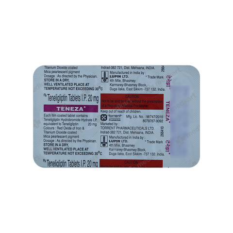 TENEZA 20MG TABLET 10'S, Price, Composition & Generic Alternatives ...