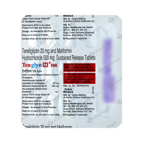 TENGLYN M 500MG TABLET 15'S, Price, Composition & Generic Alternatives ...