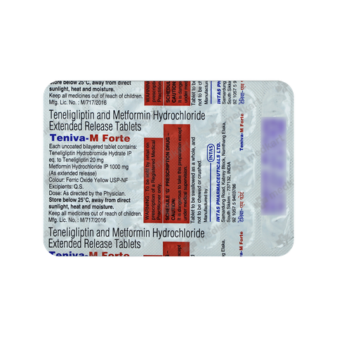 TENIVA M FORTE TABLET 20'S, Price, Composition & Generic Alternatives ...