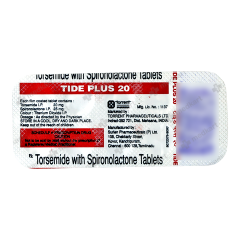 TIDE PLUS 20MG TABLET 10'S, Price, Composition & Generic Alternatives ...
