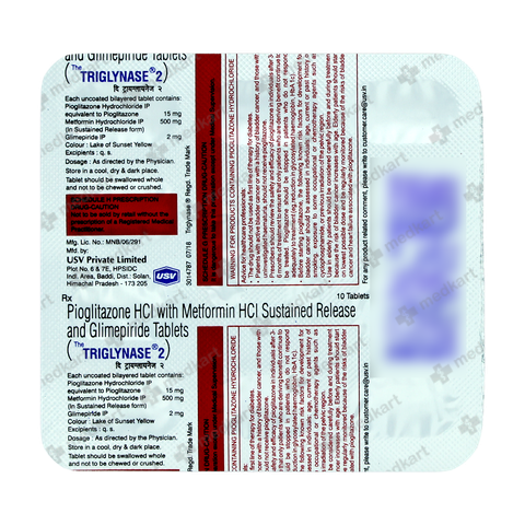 TRIGLYNASE 2MG TABLET 10'S, Price, Composition & Generic Alternatives ...