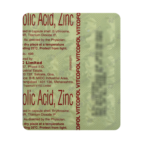 VITCOFOL CAPSULE 30'S, Price, Composition & Generic Alternatives - Medkart