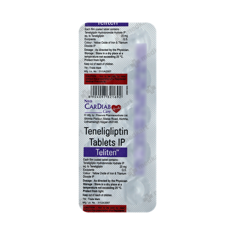 TELITEN 20MG TABLET 10'S, Price, Composition & Generic Alternatives ...