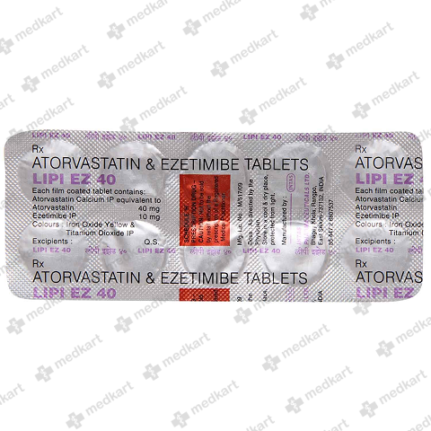 LIPI EZ 40MG TAB 1X10, Price, Composition & Generic Alternatives - Medkart