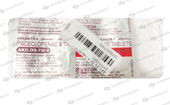 AKILOS TH 4MG TABLET 10'S, Price, Composition & Generic Alternatives ...