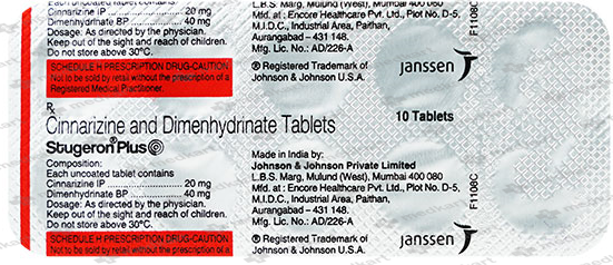 STUGERON PLUS TAB 1X10, Price, Composition & Generic Alternatives - Medkart