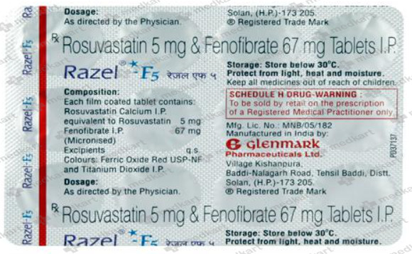 RAZEL F 5MG TAB 1X15, Price, Composition & Generic Alternatives - Medkart
