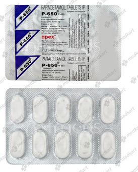 P 650MG TAB 1X10, Price, Composition & Generic Alternatives - Medkart