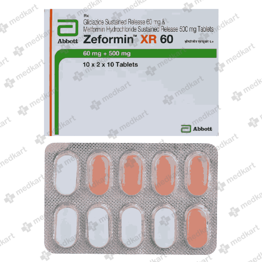 ZEFORMIN XR 60MG TABLET 10'S, Price, Composition & Generic Alternatives ...