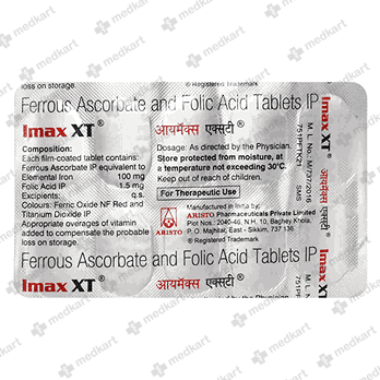 IMAX XT TABLET 10'S, Price, Composition & Generic Alternatives - Medkart