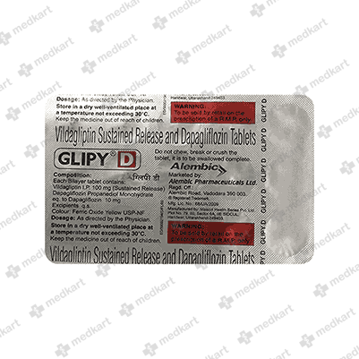 GLIPY D TABLET 15'S, Price, Composition & Generic Alternatives - Medkart