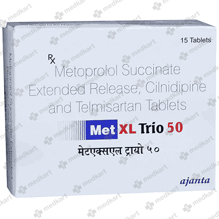 MET XL TRIO 50MG TABLET 15'S, Price, Composition & Generic Alternatives ...