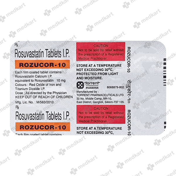 ROZUCOR 10MG TABLET 15'S, Price, Composition & Generic Alternatives ...