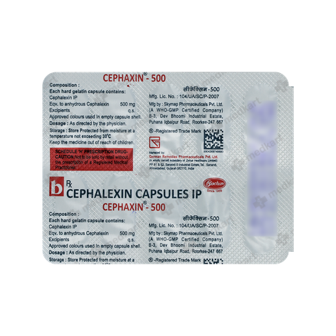 CEPHAXIN 500MG CAPSULE 10'S, Price, Composition & Generic Alternatives ...