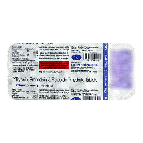 CHYMOMERG TABLET 10'S : View Price, Combination and Alternatives | Medkart
