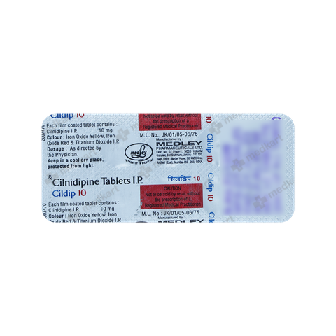 CILDIP 10MG TABLET 10'S, Price, Composition & Generic Alternatives ...
