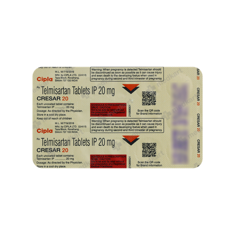 CRESAR 20MG TABLET 15'S, Price, Composition & Generic Alternatives ...