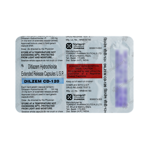 DILZEM CD 120MG CAPSULE 10'S, Price, Composition & Generic Alternatives ...