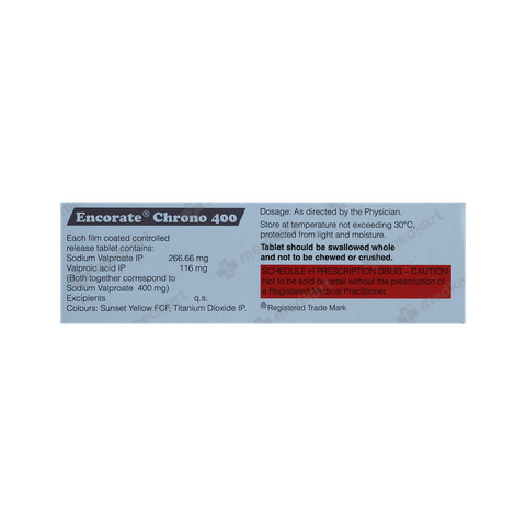 ENCORATE CHRONO 400MG TABLET 10'S, Price, Composition & Generic ...