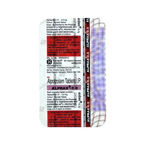 ALPRAX 0.5MG TABLET 15'S, Price, Composition & Generic Alternatives ...