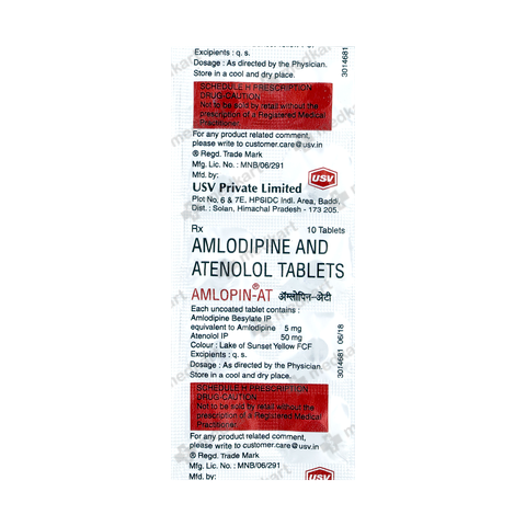 AMLOPIN AT TABLET 10'S, Price, Composition & Generic Alternatives - Medkart