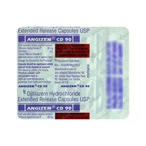 ANGIZEM CD 90MG TABLET 10'S, Price, Composition & Generic Alternatives ...