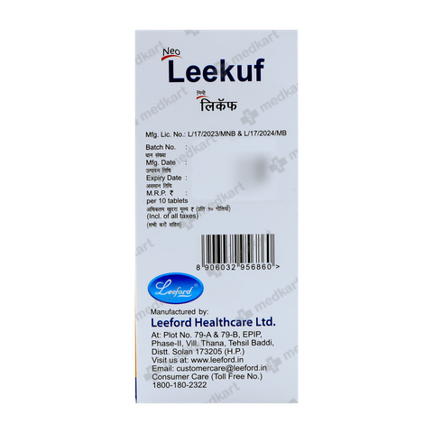 LEEKUF TABLET 10'S, Price, Composition & Generic Alternatives - Medkart