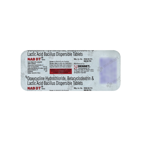 NAB DT TABLET 10'S, Price, Composition & Generic Alternatives - Medkart