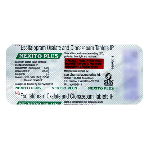 NEXITO PLUS TABLET 10 S Price Composition Generic Alternatives Medkart