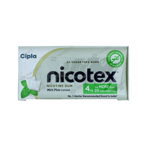 NICOTEX 4MG TABLET 25'S, Price, Composition & Generic Alternatives ...