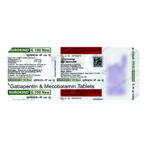 NUROKIND G 100MG TABLET 10'S - Uses, Price, Side Effects, Composition ...