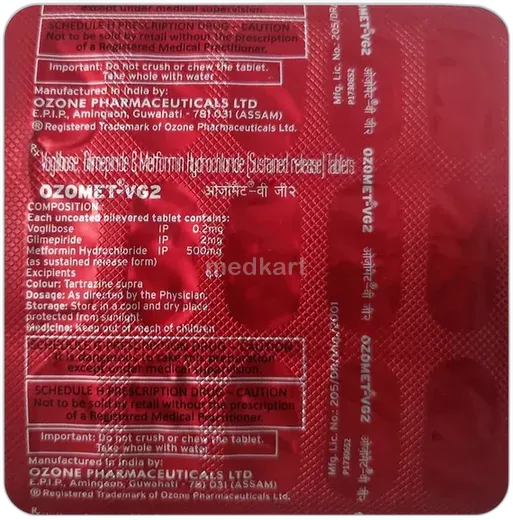 Buy Ozomet Vg2 Tablet 15s Online at Best Price | Medkart