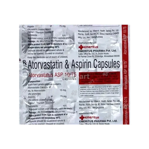 Buy Atorvastatus ASP 10/75mg Tablet | Medkart