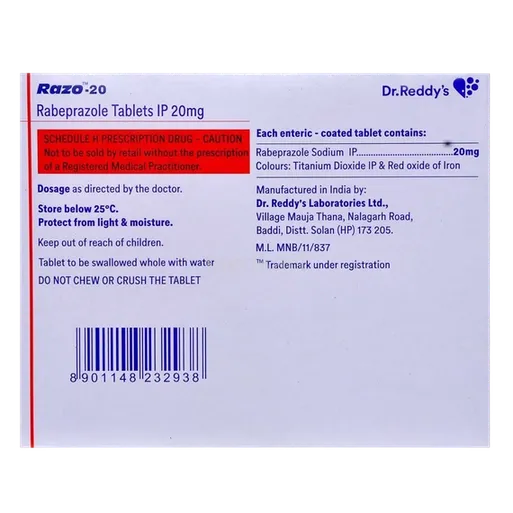 Razo 20 Tablet Uses, Benefits, Side Effects, Dosage | Medkart